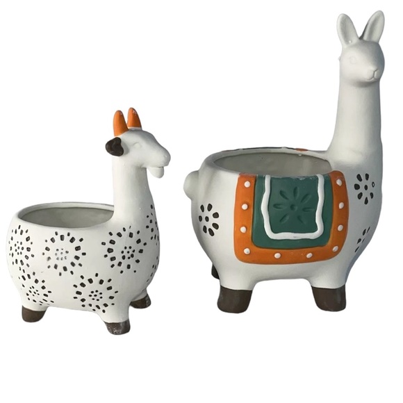 Accents | Maison White Ceramic Animal Succulent Planter Pots Llama Goat ...